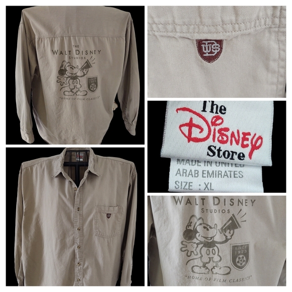 Disney | Shirts | Disney Long Sleeve Button Down Shirt With Mickey In ...